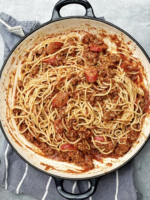 Filipino Style Spaghetti with Hotdog - Mama Lola Cooks